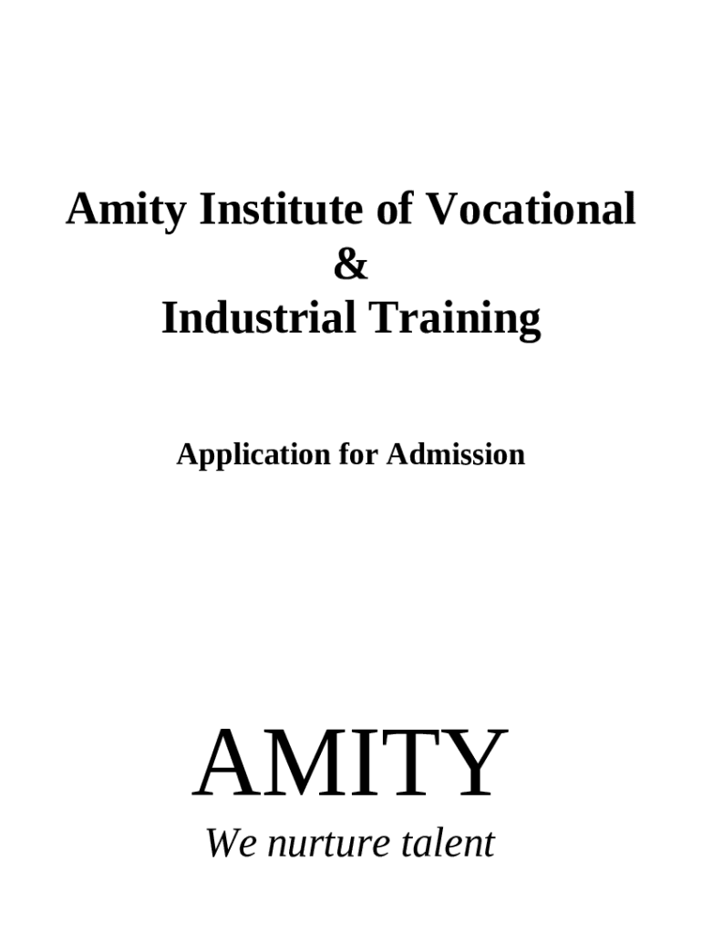 Amity Institute of Vocational & Industrial Training - AIVIT ... Doc ...