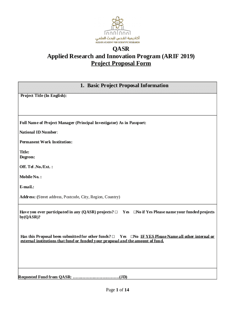 Details of the Proposed Project Doc Template | pdfFiller