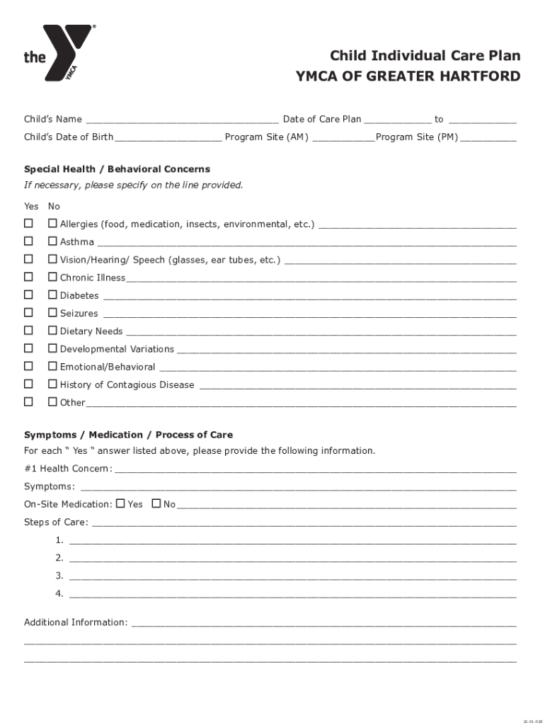 Fillable Online Child Individual Care Plan Fax Email Print - pdfFiller