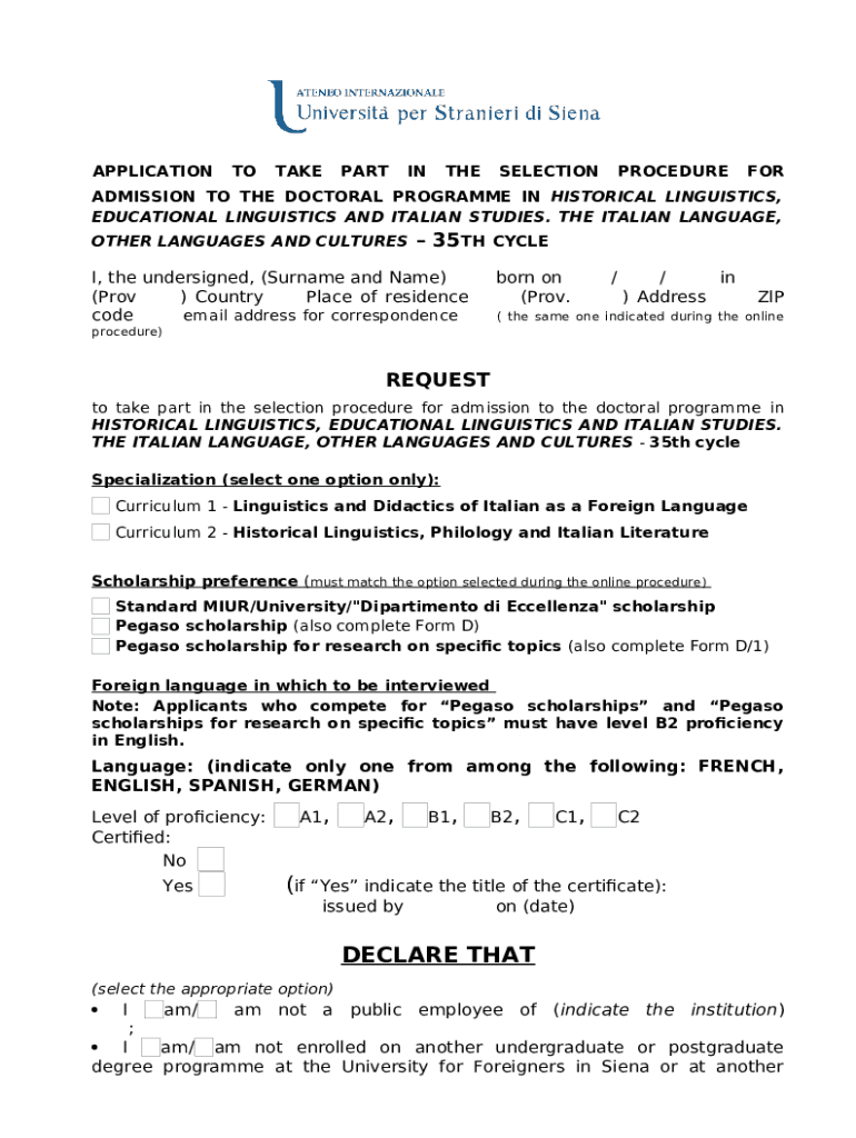 Application Instructions - MA and PhD - online unistrasi Doc Template | pdfFiller