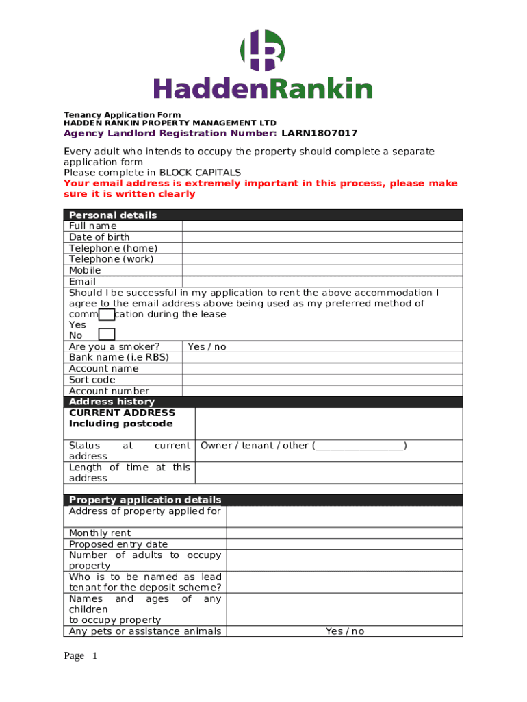 guarantor tenant application Doc Template | pdfFiller