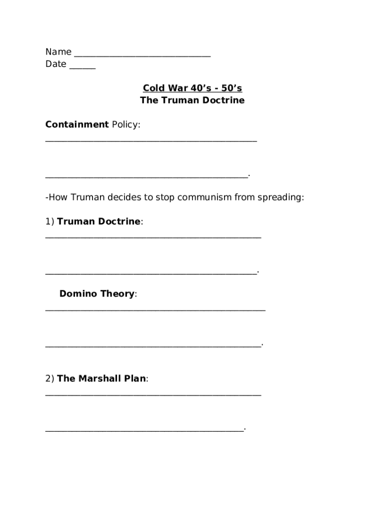 The Truman Doctrine and the Marshall Plan - Short History Doc Template ...