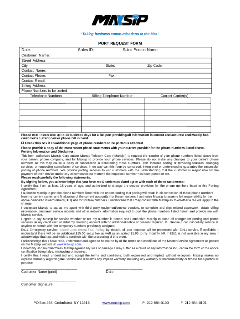 Taking the Mystery Out of Porting a Phone Number Doc Template | pdfFiller