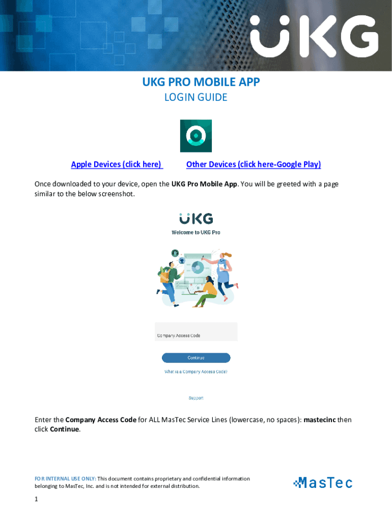 Fillable Online UKG Pro (formerly known as UltiPro) Mobile App Setup ...