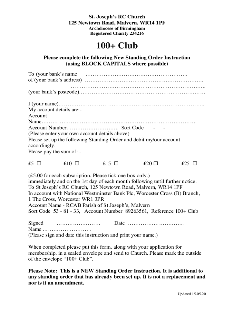 Fillable Online Ss Joseph and Helen with St Paul'sCatholic Church ...