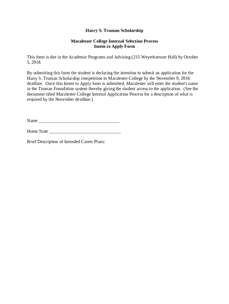 Before ApplyingThe Harry S. Truman Scholarship Foundation Doc Template | pdfFiller