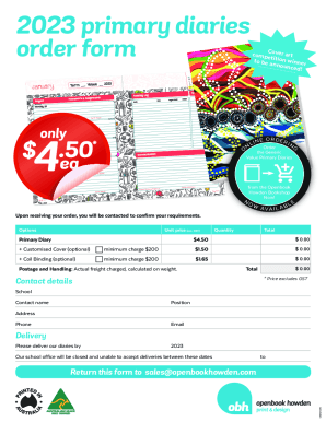 Fillable Online 2023 primary diaries order form Fax Email Print - pdfFiller