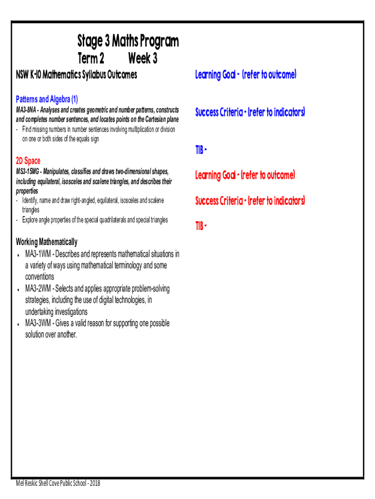 Fillable Online Continuum of Learning in Mathematics Fax Email Print ...