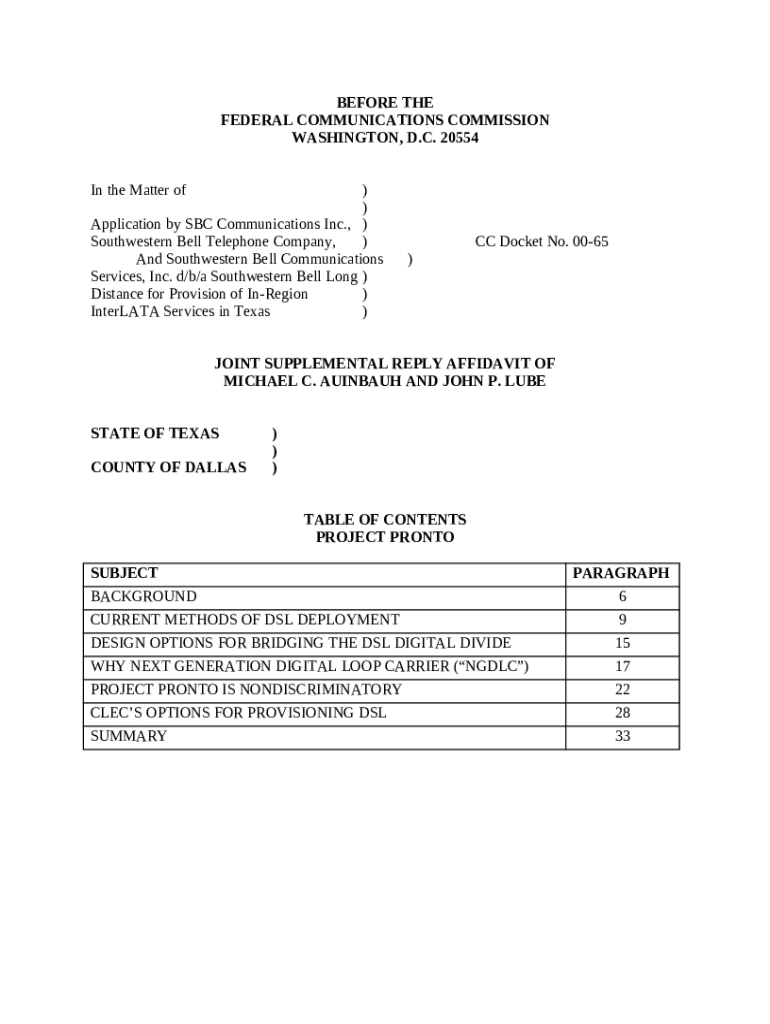 Federal Communications Commission FCC 00-238 Doc Template | pdfFiller