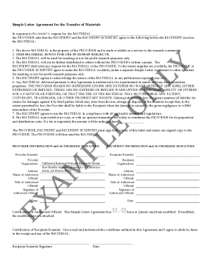 Fillable Online Material Transfer Agreements Documentation Fax Email ...