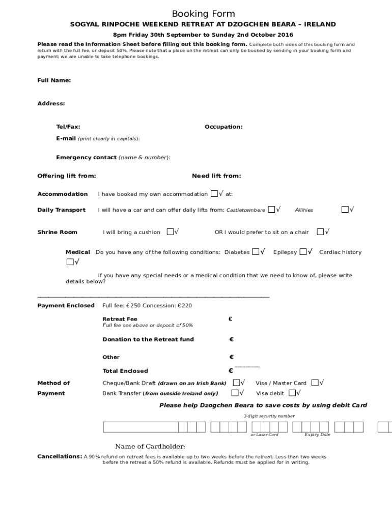 Ination Sheet and Accommodation List Doc Template | pdfFiller