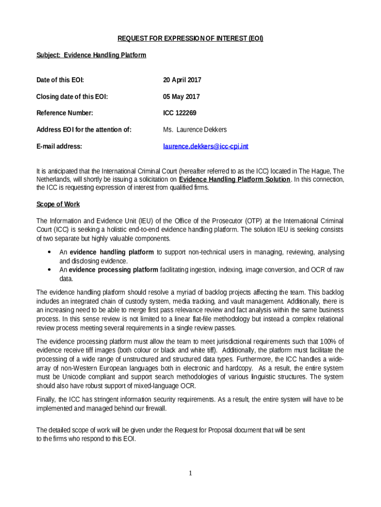 Call for Expressions of Interest: VP-1056 Doc Template | pdfFiller