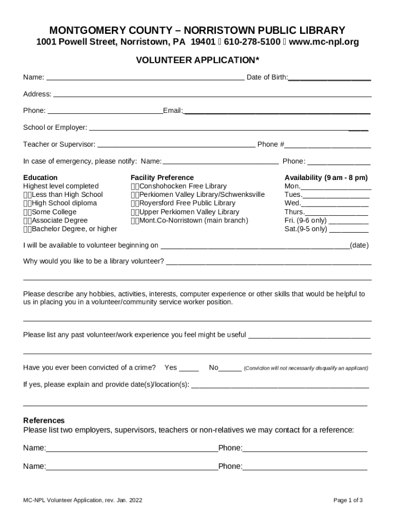sMontgomery County-Norristown Public Library Doc Template | pdfFiller
