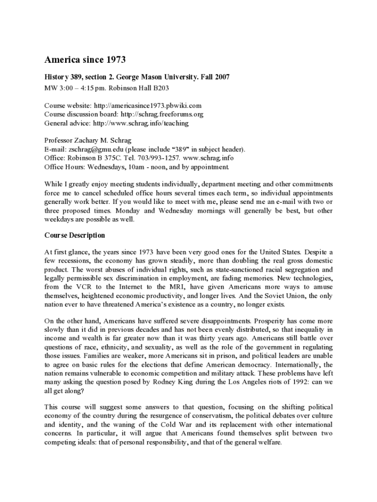 Fillable Online Class Schedule Listing - Patriot Web - George Mason ...