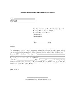 Fillable Online Template Representation Letter Fax Email Print - pdfFiller