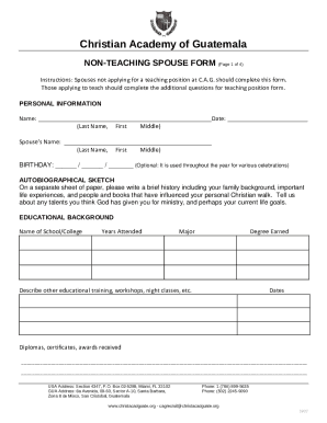 Fillable Online Spouse Form (Non-Teaching) Fax Email Print - pdfFiller