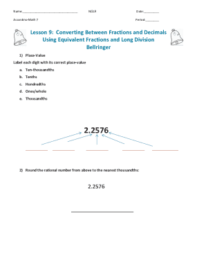 Fillable Online To divide a decimal by a whole number, first Fax Email ...