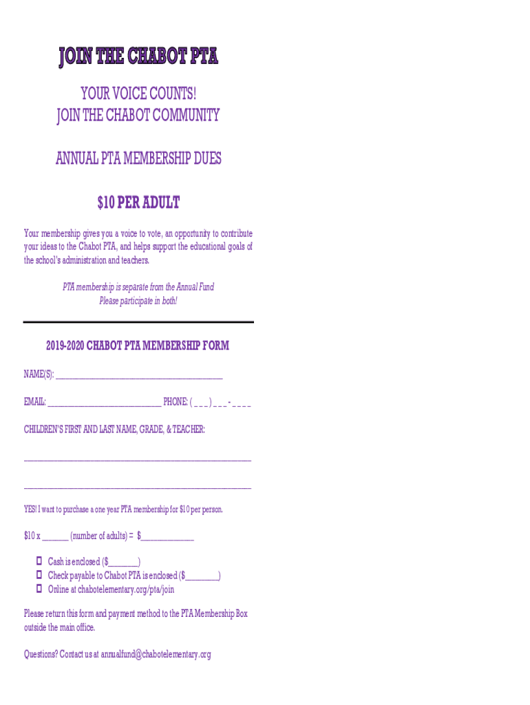 Fillable Online Chabot ElementaryHome of the Bobcats Fax Email Print - pdfFiller