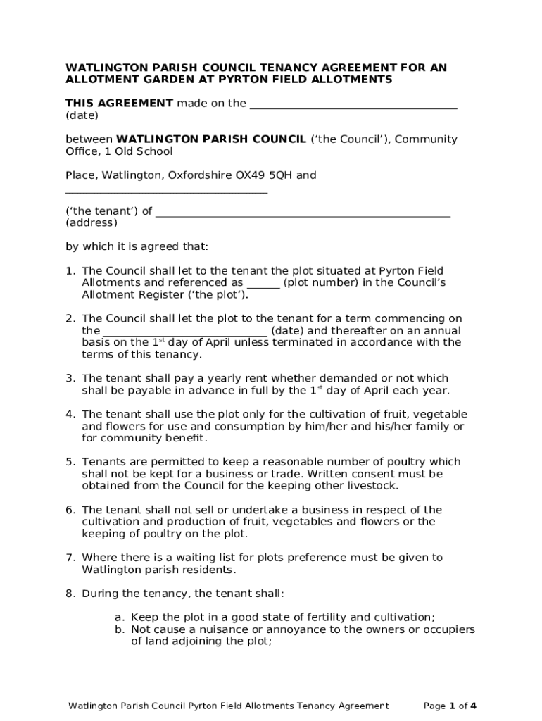 Allotment Tenancy Agreement.doc - Watlington Parish Council Doc ...