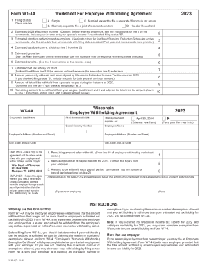 Fillable Online 2023 W-234 Form WT-4A, Worksheet for Employee ...