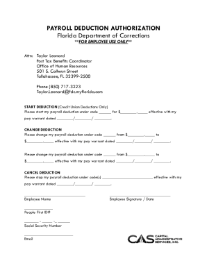 Fillable Online Payroll Deduction Authorization Form - PRL-920-005.pdf Fax Email Print - pdfFiller