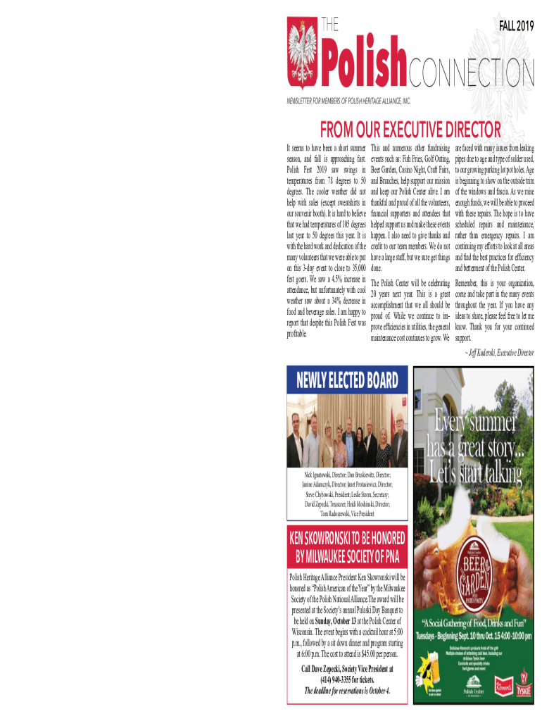 Fillable Online Polish Heritage Alliance - Polish Center of Wisconsin Fax Email Print - pdfFiller