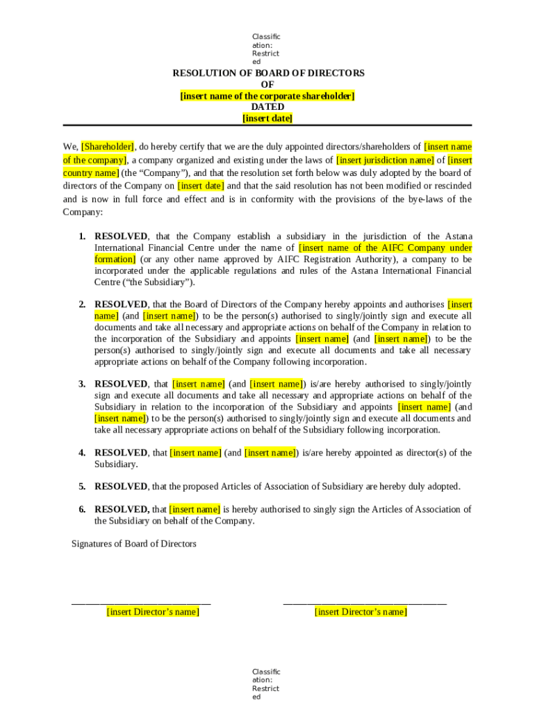 Certificate of Authority # 1 Corporate Resolution I, , hereby ... Doc Template | pdfFiller