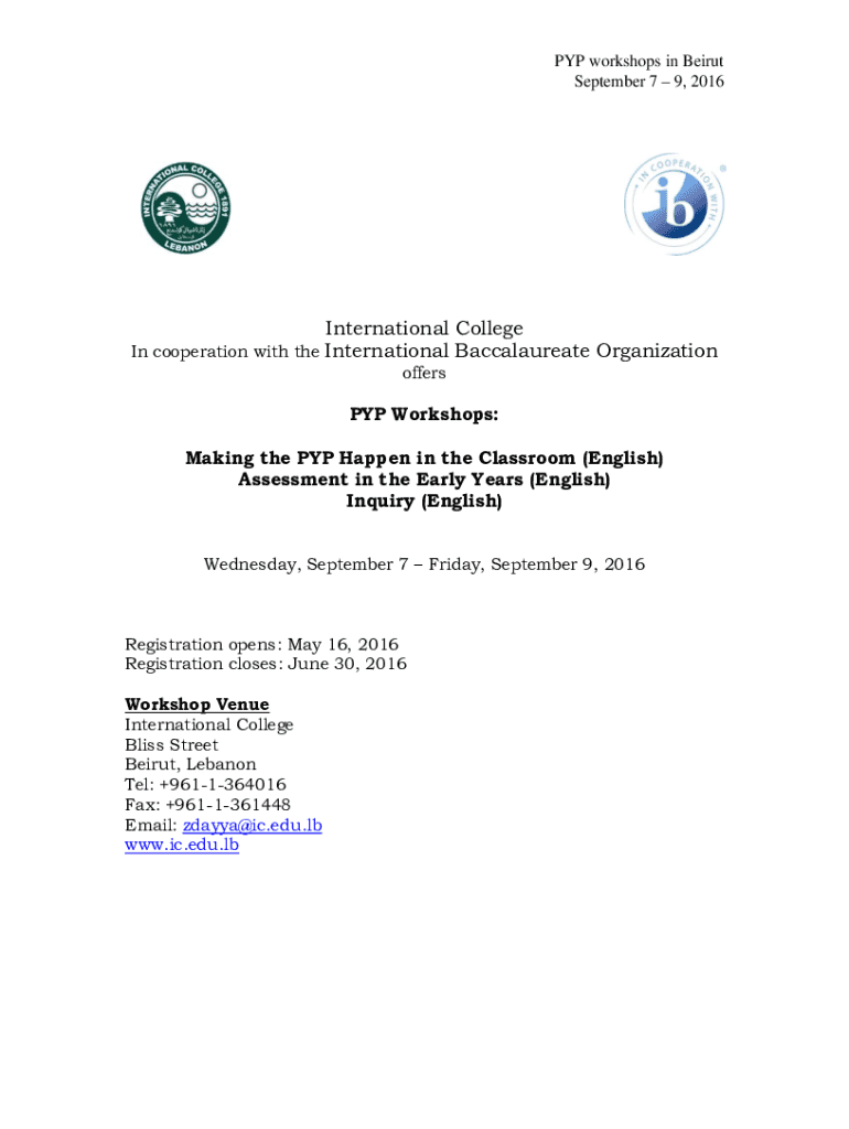 Fillable Online A glimpse of our PYP Professional Development workshop ... Fax Email Print ...