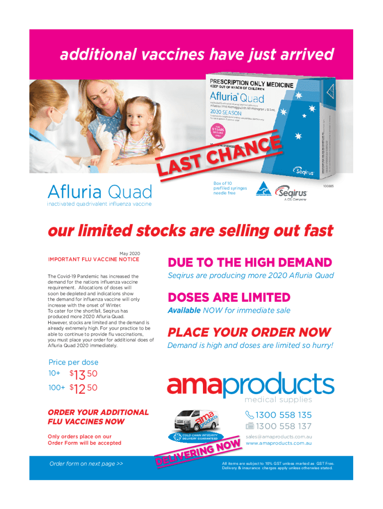 Fillable Online Afluria Quad Fax Email Print - pdfFiller