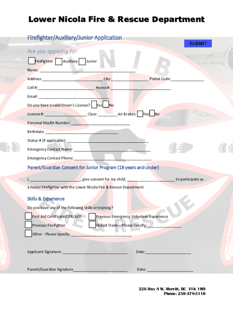 Fillable Online Merritt extends fire services agreement with TNRD Fax ...