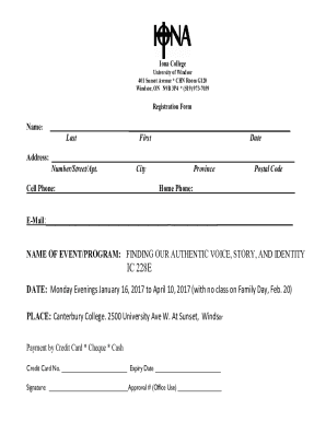 Fillable Online Blank Reg Form - Finding Our Authentic Voice Fax Email Print - pdfFiller