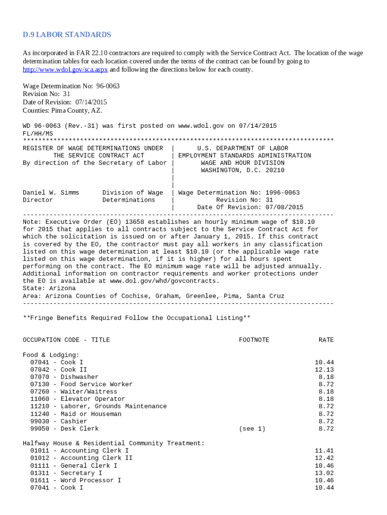 Service Contract Labor Standards Requirements Analysis Doc Template ...
