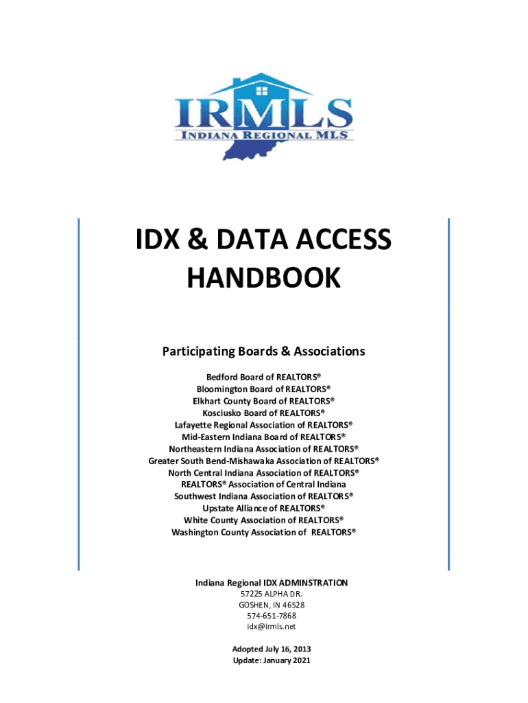 Fillable Online idx & data access handbookecbor Fax Email Print - pdfFiller