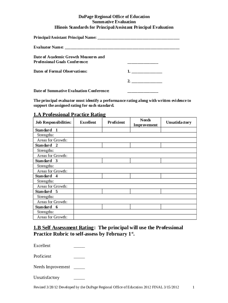 Principal Evaluation Tool Directions - Don White, Ph.D. Doc Template | pdfFiller