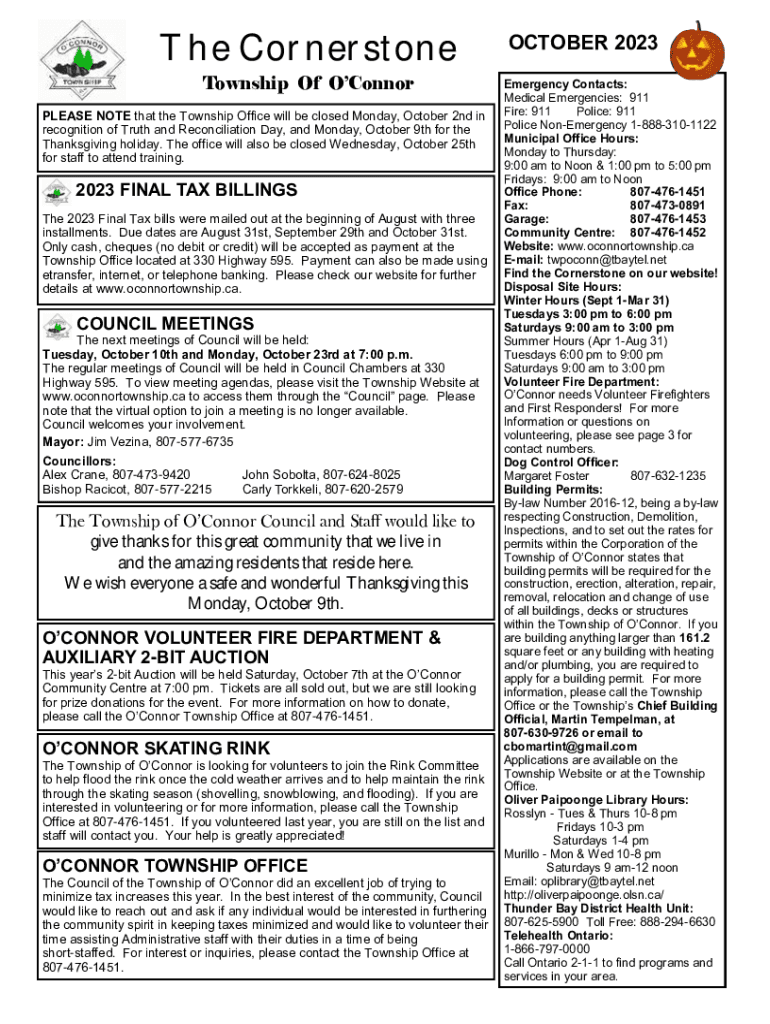 Fillable Online Township Office Closed for National Day of Truth and ... Fax Email Print - pdfFiller