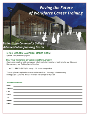 Fillable Online Brick LEGACY CAMPAIGN ORDER FORM: Fax Email Print ...