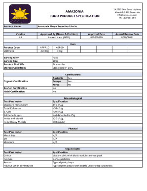 Fillable Online Product Specification: GLUTEN FREE DOTTY Fax Email ...