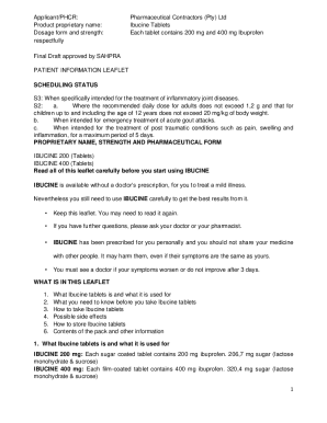 Fillable Online Ibucine Tablets Dosage form and strength: Each Fax ...