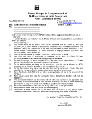 Fillable Online Bharat Pumps & Compressor is the leading Manufacturer ...