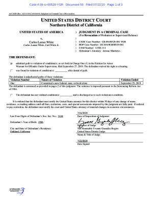 Fillable Online AO 245D - For Revocation of Probation or Supervised ...