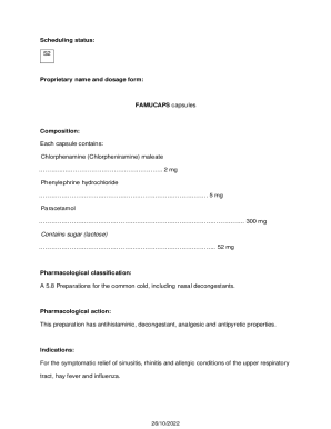 Fillable Online S2 Proprietary name and dosage form: FAMUCAPS ... Fax ...