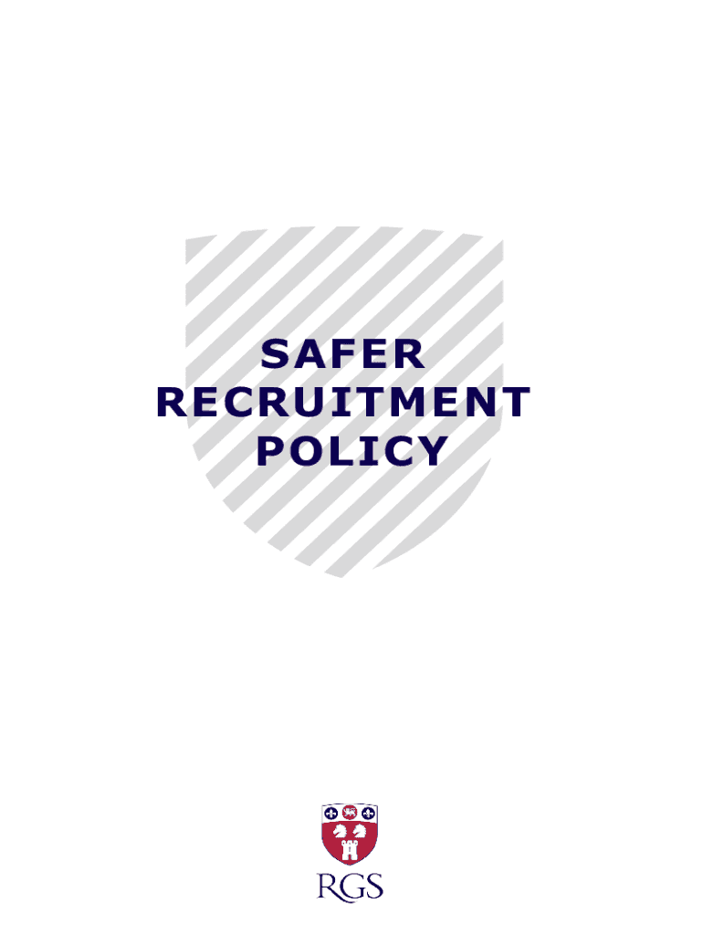 Fillable Online STAFF SAFER RECRUITMENT POLICY Fax Email Print - pdfFiller