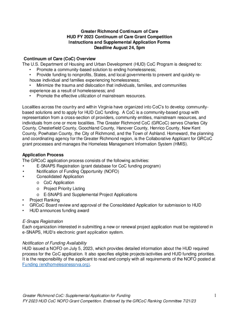 Fillable Online HUD Continuum of Care Program Fax Email Print - pdfFiller