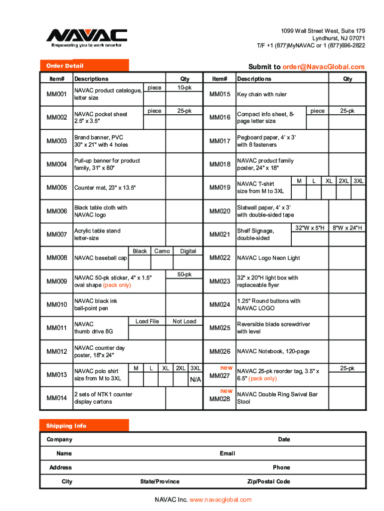 Fillable Online Marketing Order Sheet 05-09-2022.xlsx Fax Email Print ...