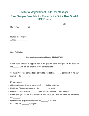 Fillable Online FREE 51+ Sample Appointment Letter Templates in PDF ...