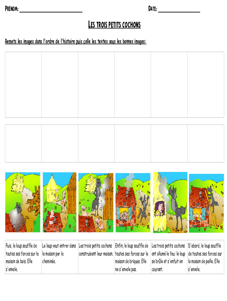Remplissable En Ligne Les Trois Petits Cochons: The Three Little Pigs ...