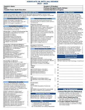 Fillable Online Associate in Arts Degree Tracks Fax Email Print - pdfFiller