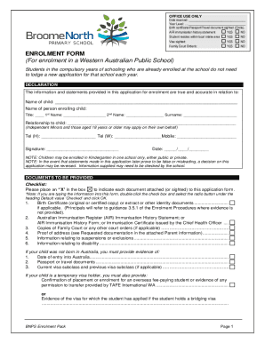 Fillable Online broomenorthps wa edu (PDF) Student Enrolment Form - daviscreekps.vic.edu.au ...