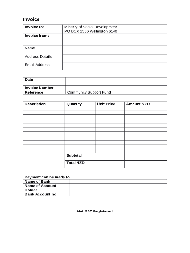 (No GST) CCRF Invoice Doc Template | pdfFiller