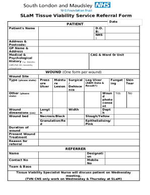 Tissue viability referral . Referral for the Guy's and St Thomas ...